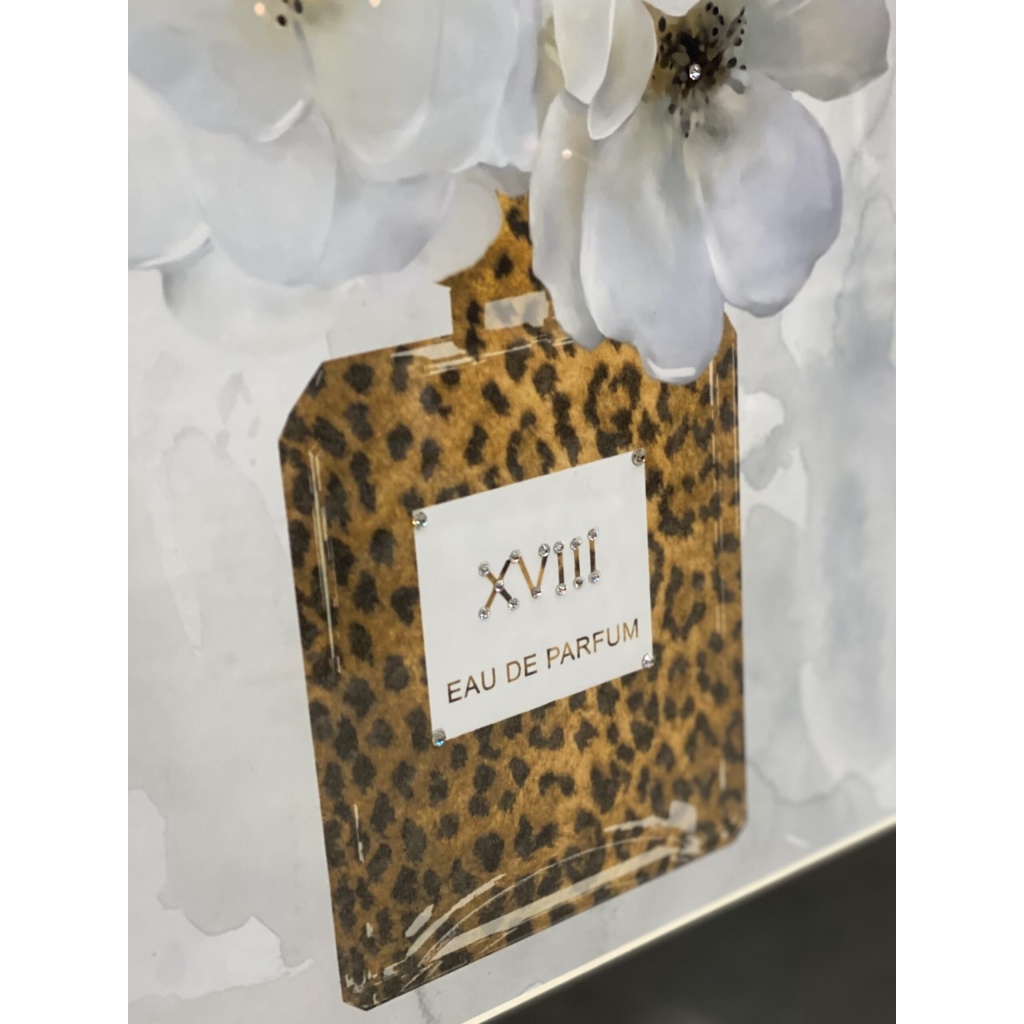 Small Leopard Perfume Bottle with Flowers and Crystals - Luxuria