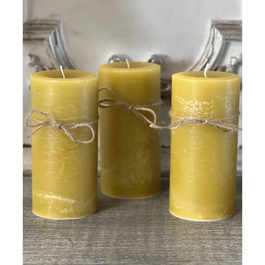 Rustic Gold Mottled Pillar Candle - Luxuria