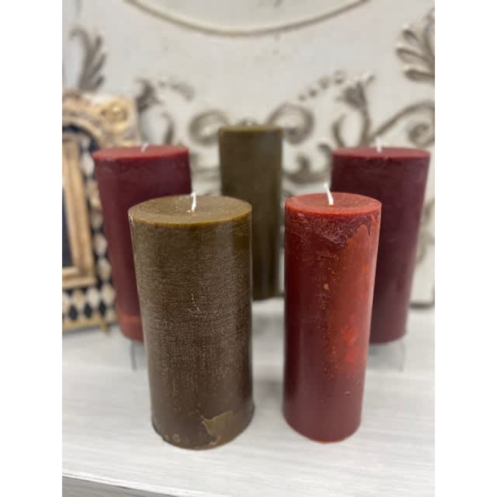 Limited Edition Holiday Scented Rustic Mottled Pillar Candle - Luxuria