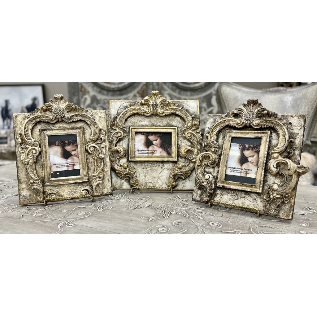 Michelle Butler Designs Distressed Gold Tabletop Frames - Luxuria