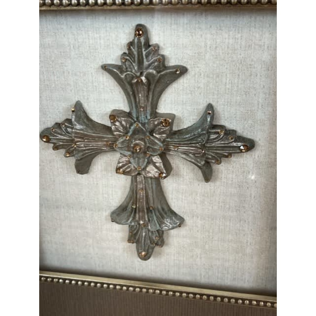 Cross with Crystals Taupe Mat - Luxuria