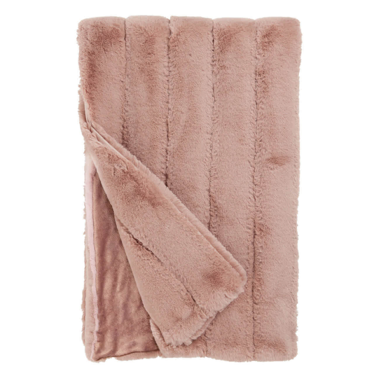 Luxury Rose Faux Fur Throw 60x72 - Luxuria
