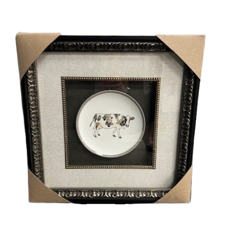 Framed Cow Plate - Luxuria